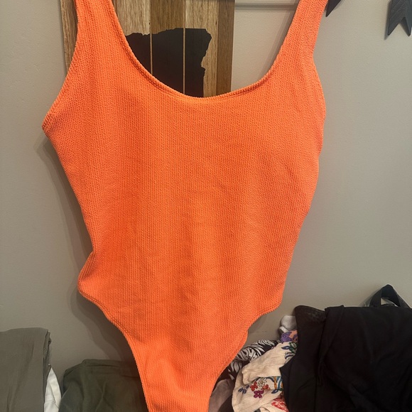 Swim | Vibrant Orange Onepiece Swimsuit With Highcut Legs | Poshmark